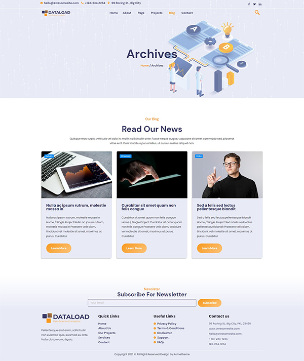 Dataload - Data Science & Analytics Elementor Template Kit by Rometheme